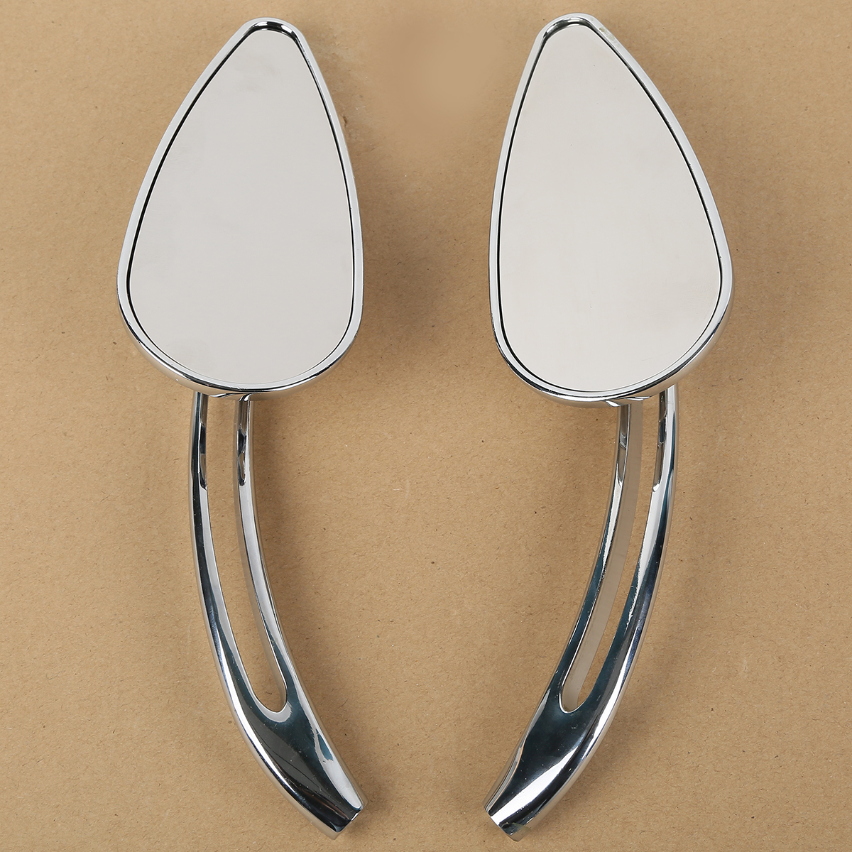 Xf110853 E 8mm 10mm Chrome Motorcycle Rearview Side Mirrors Choppers